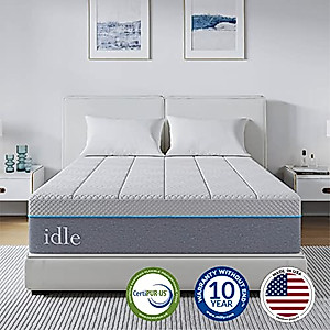 14 Inch King Cooling Mattress, Cooling Gel Memory Foam Mattress in a Box, CertiPUR-US Certified Made in USA, Medium Double Firm Mattress for Pressure Relief, White