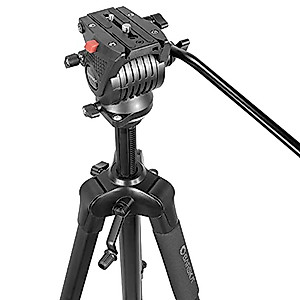 Barska AF13650 Professional Tripod with Fluid Head & Carrying Case for Spotting Scopes, Binoculars, Cameras, etc