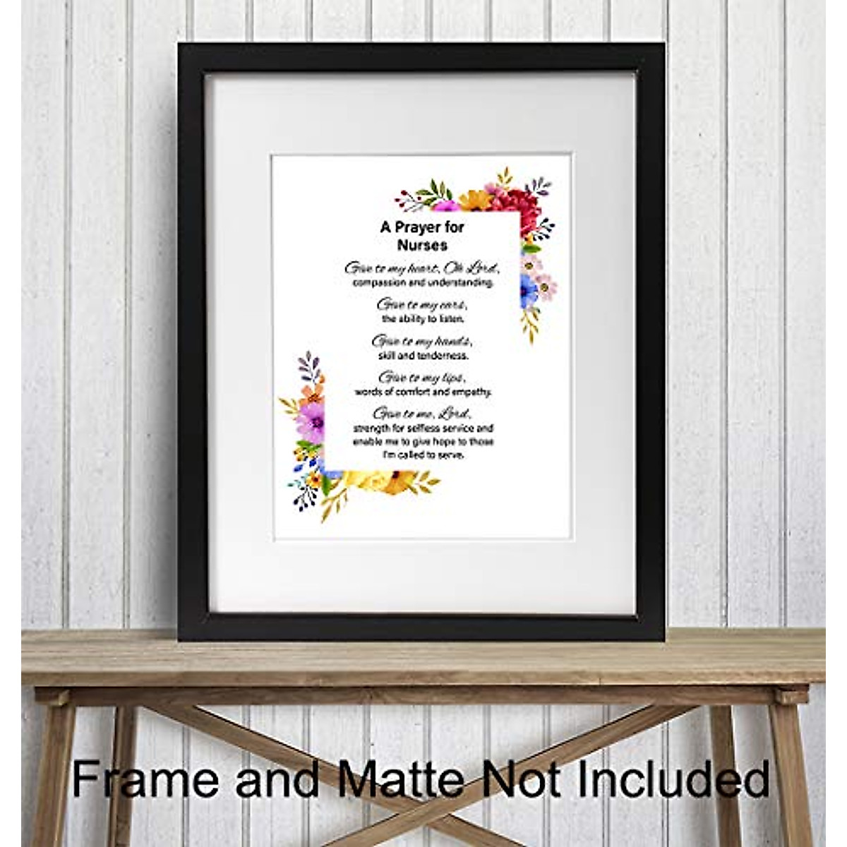 Nurses Prayer Wall Art Poster - Doctor Office Decor, Hospital or Nursing Home Decoration - Appreciation, Graduation Gift for Registered ER Nurse Practitioner, Physicians Assistant, RN, CNA, LPN, LVN