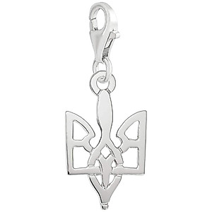 Rembrandt Charms Ukrainian Trident Charm with Lobster Clasp, Sterling Silver