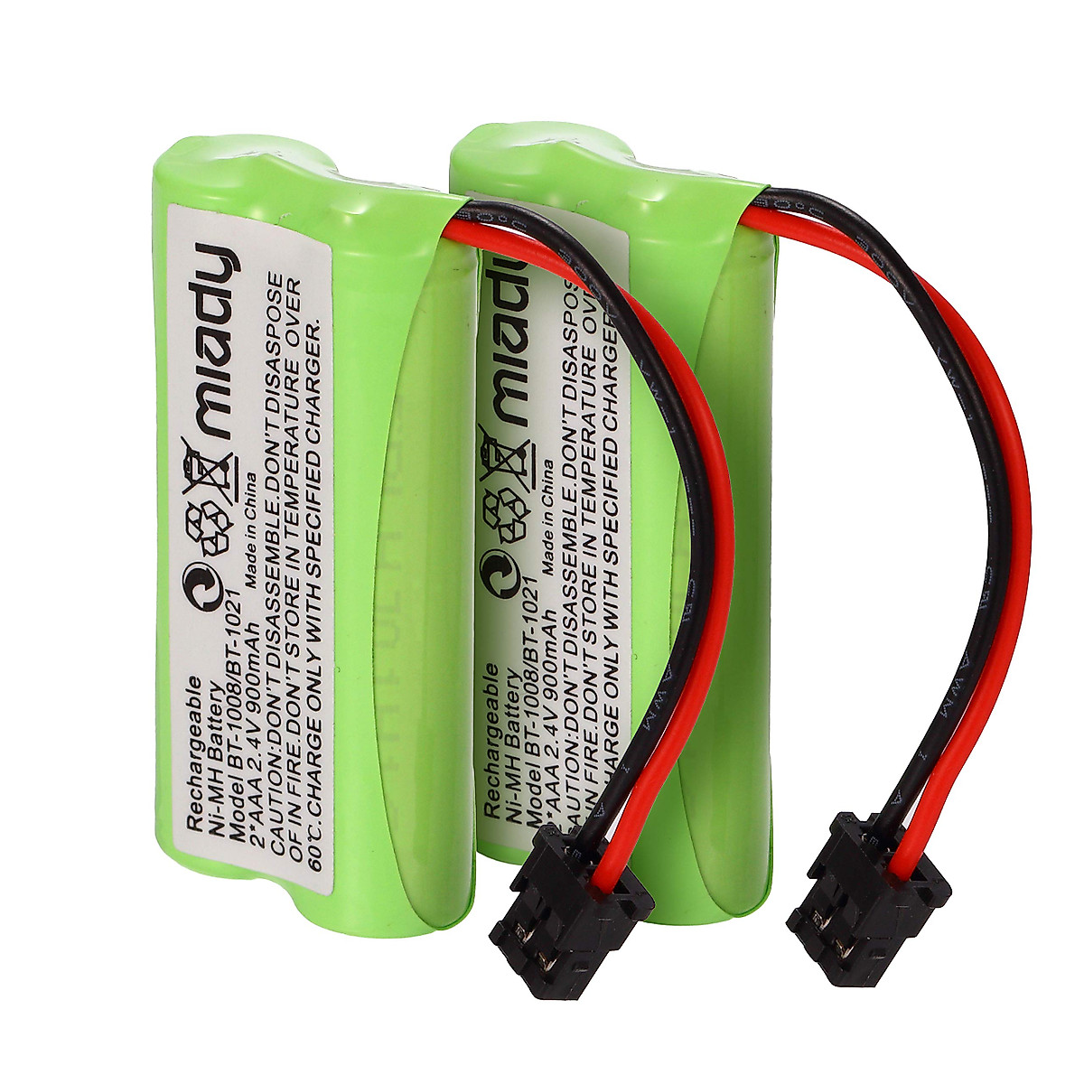 Miady 2.4V 2 AAA 900mAh Ni-MH Cordless Home Phone Battery for Uniden BT1008 BT-1008 BT1016 BT-1016 BT1021 BT-1021 WITH43-269 WX12077 Sanyo CAS-D6325 CASD6325 Lenmar CBBT1008 CB-BT1008 (Pack of 3)