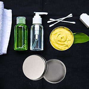 1/2 oz Metal Tins with Lids Mini Tin Containers Aluminum Small Round Tin Cans Silver Screw Top(24 Pack)