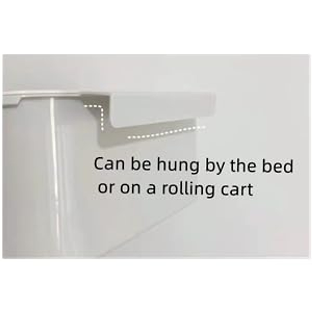 2 Pack White Hanging Cup Holders,10x5x4.5"Trolley Basket Storage,Rolling Cart Accessories Hanging Buckets Hanging Bins,Plant Containers,Storage Bucket,Make Up Pencil Holder,Kitchen Storage Container