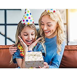 WAPLIGHAL Pink Birthday Wrapping Paper for Boys Girls Kids Men Women - Poka dots, Star, Gold Glittering Butterflies Design - Valentine's Day Birthdays, Holidays, Baby Showers Gift Wrap - 20 X 29 Inch Per Sheet (8 Precut Folded Sheets), Easy to Store