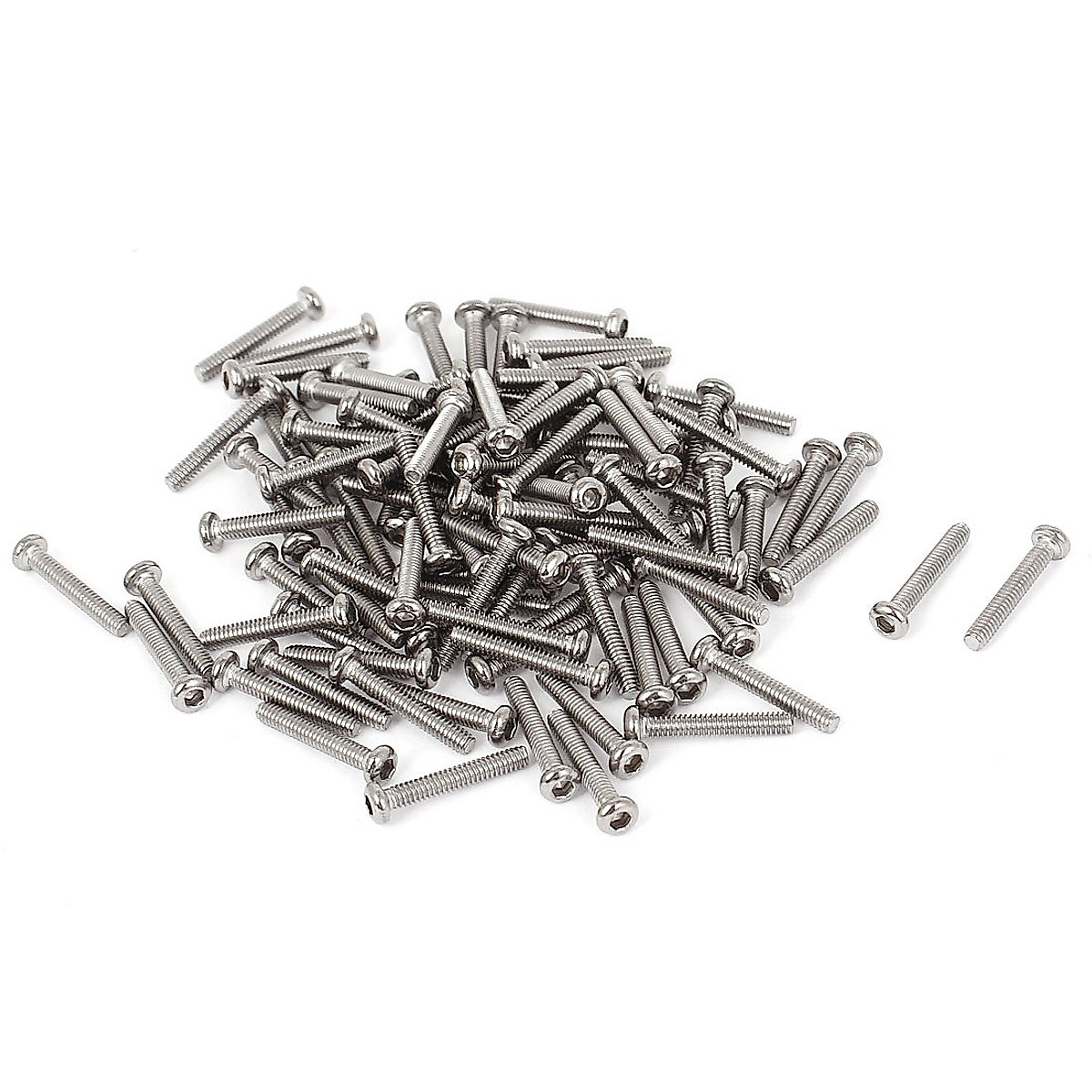 0.4mm Pitch M2x12mm Hex Socket Button Head Bolts Screws 100 Pcs