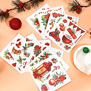 30 Sheets Christmas Rub on Transfers for Crafts and Furniture Xmas Santa Snowman Transfer Stickers Winter Floral Bird Rub on Decal for Home Office Paper Wood DIY Crafts,5.9 x 5.9 Inch