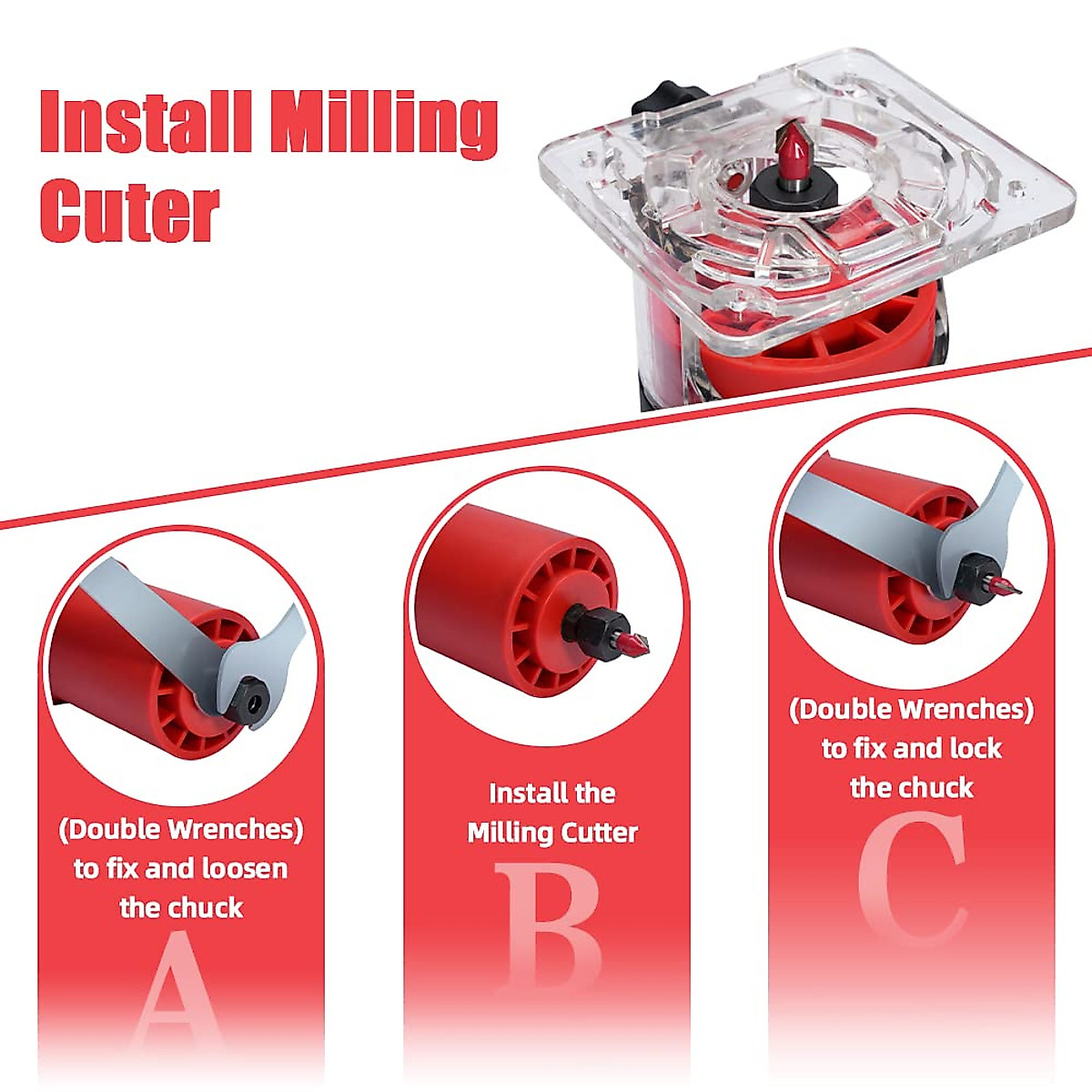 TEENO Wood Router, 650W 110V Compact Router Tools for Woodworking, 32000 RPM Hand Trim Router with 12 Pcs 1/4" Router Bits Set, 6 Variable Speeds, Edge Guide, Roller Guide and Portable Tool Box