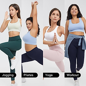 AMRIY Racerback Sports Bras for Women Medium Support Padded Bra Supportive Compression Seamless Women's Sports Wireless Bra Black White,XL