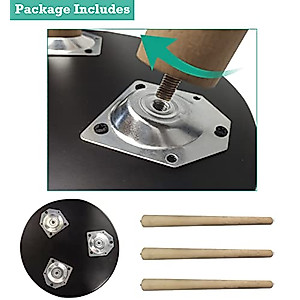 Tuohours 14IN Tall Plant Stand Holder for Indoor Planters, Mid Century Small Round Wood Table for Living Room Corner Floor