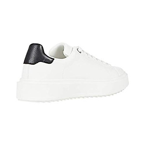 Steve Madden Women's Catcher Sneaker, White Black, 8.5