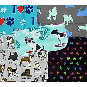 1 Ply Printed Flannel 8x8 Inches Little Wipes Set of 5 I Woof You