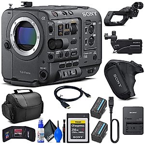 Sony FX6 Full-Frame Cinema Camera (Body Only) (ILME-FX6V) + Sony 256GB Cfexpress Card + BP-U35 Battery + Pro Case + Deluxe Cleaning Set + HDMI Cable + Memory Card Wallet + More (Renewed)
