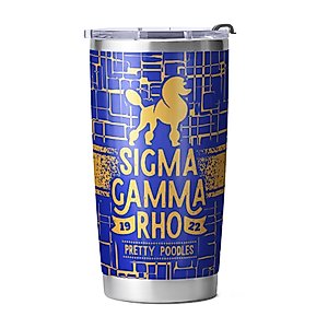 BBGreek Sigma Gamma Rho Sorority Paraphernalia - Official Vendor - 20 oz Stainless Steel Insulated Tumbler - Tile Design