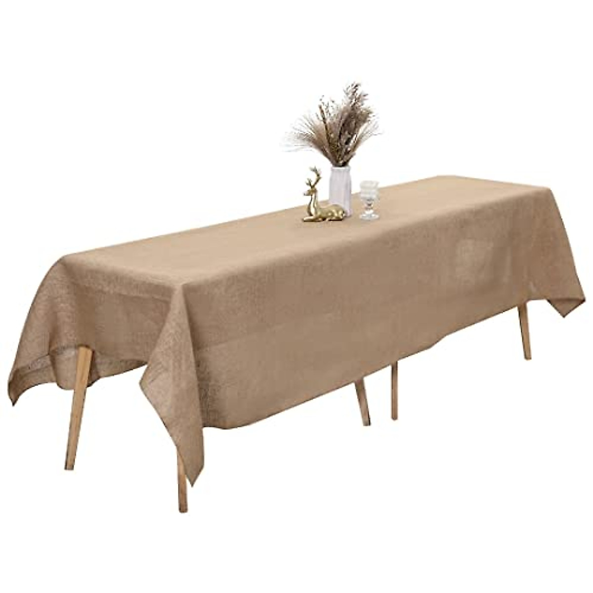 ArtOFabric Natural Burlap Tablecloth 60 Inches X 108 Inches