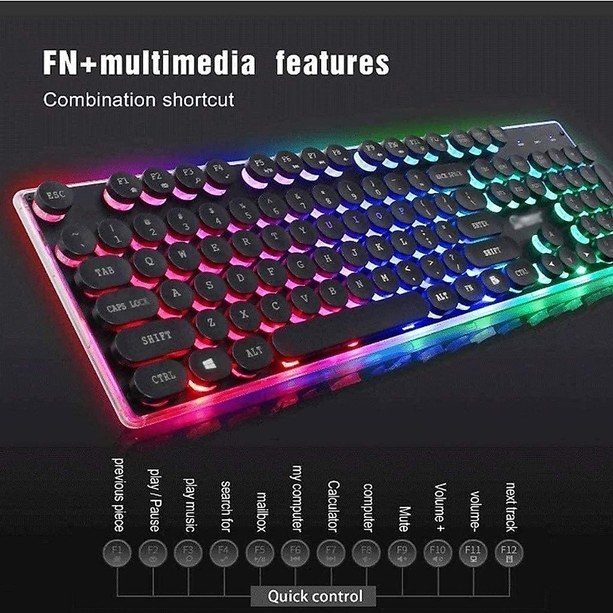 XYLXJ Gaming Keyboard and Mouse, Keyboard and Mouse Wired Gaming Keyboard and Mouse Combo RGB Backlit Gaming Keyboard