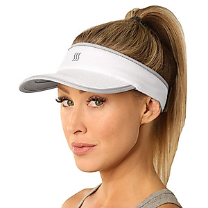SAAKA Super Absorbent Visor for Women. Premium Packaging. Running, Tennis, Golf & All Sports. Lightweight & Adjustable. White