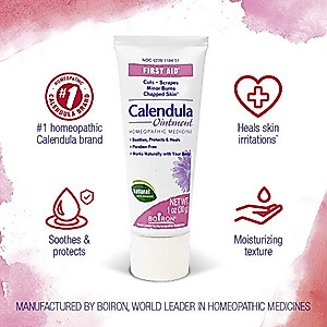Boiron Calendula Ointment for Relief from Minor Burns, Cuts, Scrapes, and Insect Bites - 3 oz (3 Pack of 1 oz)