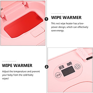 Car Wipe Warmer Baby Wipe Warmer Heater Dispenser Diaper Wipe Box Case Container for Home Hotel Car Pink Diaper Wipe Warmer