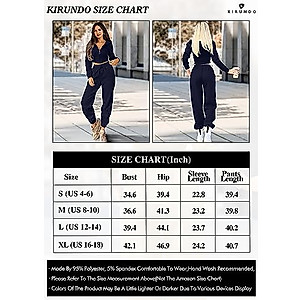 KIRUNDO Women 2 Piece Outfits y2k Fashion Sweat Sets Casual Zip Up Long Sleeve Hoodie Jacket And Sweatpants Work Out Sets (Navy, X-Large)