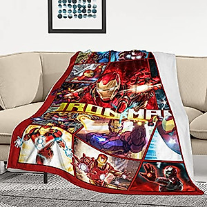 Super Hero Throw Blanket Soft Flannel Cartoon Blanket All Season Warm Bedding for Sofa Chair Decorations 60"x50"