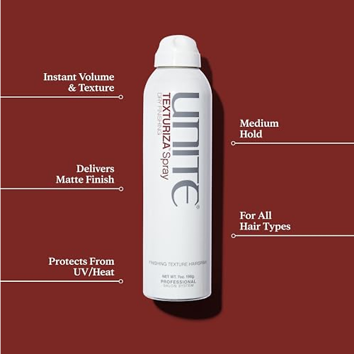 UNITE Hair TEXTURIZA Spray - Dry Finishing Texturizer, 7 Oz (Pack of 1)