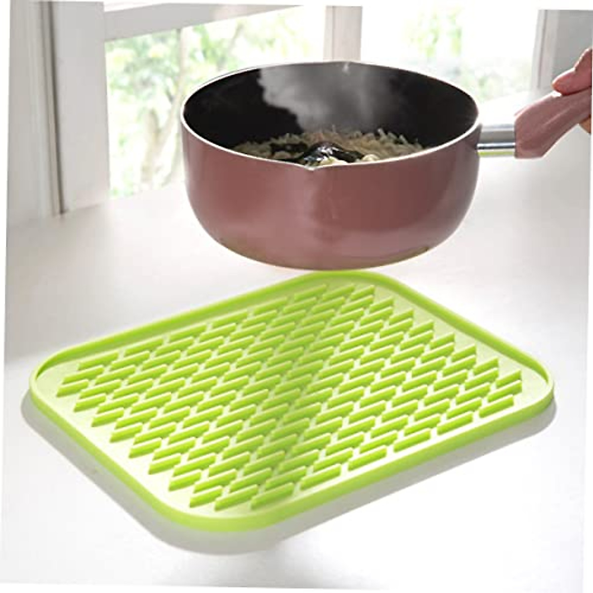 Holibanna Dining Room Table Decor Dining Table Decor Table placemats Dinner Table Decor Office Desk Decorations Coasters for Dining Table Silicone Table mat Cooking mat Square Silicone pad