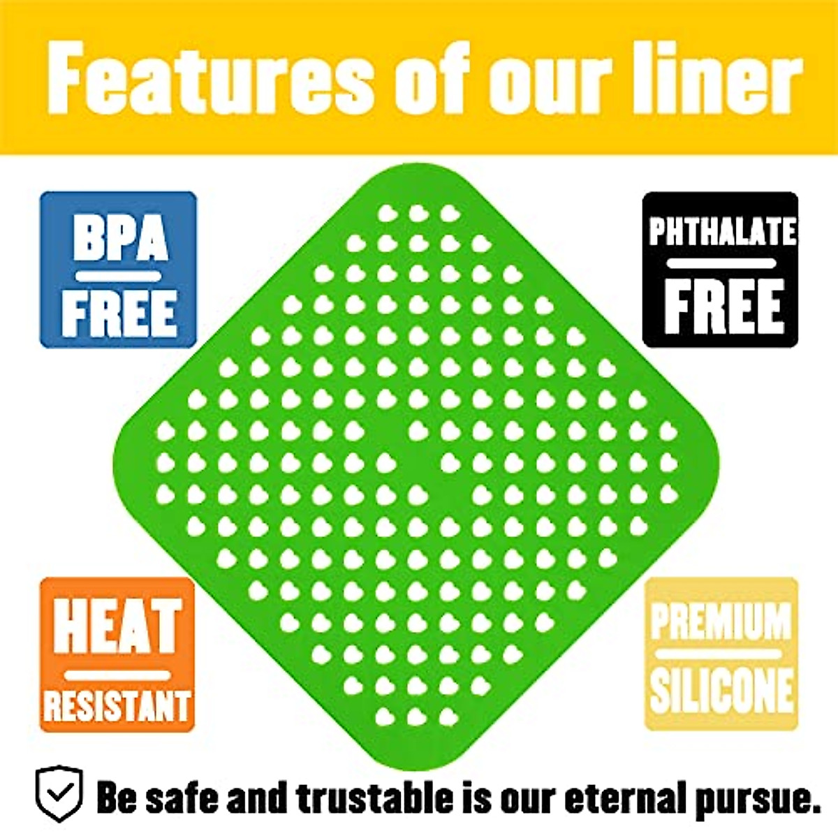 Reusable Air Fryer Silicone Liners - 3 Pack 8.5 Inch Square Non-Stick Air Fryer Mat for Frying, Steaming, Oven, Perforated Air Fryer Baking Pad for CHEFMAN, COSORI, NUWAVE and More