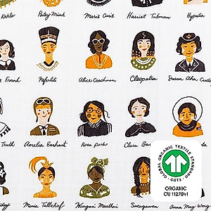 Babyletto 100% Organic Cotton Mini Crib Sheet, GOTS-Certified, Fitted 360°, Ultra-Soft and Breathable Muslin - Women in History