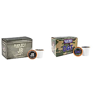 Black Rifle Coffee 24 Count Medium Roast Bundle Variety Pack (12 Just Black) and (12 CAF), Cocoa and Vanilla Aroma, Bold Tasting Notes and Smooth Buttery Finish