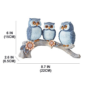 FJS Owl Statue for Home Decor Accents Living Room Bedroom Owl Figurines for Shelf Coffee Table Decor, Christmas Birthday Owl Lovers Gift