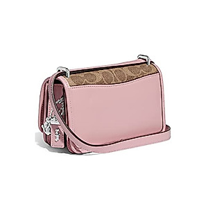 COACH Color-Block Coated Canvas Signature Bandit Crossbody Tan Powder Pink One Size