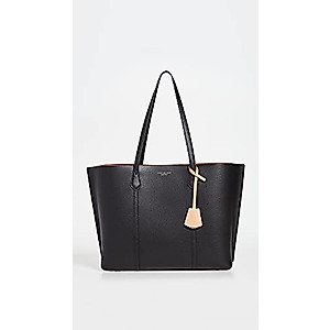 Tory Burch Women's Perry Triple Compartment Tote, Black, One Size