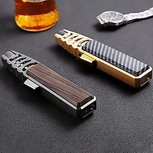 KOVALENTHOR Solar Beam Torch - the Hottest on Earth, Turbine Torcher Lighter Jet Flame, Butane Gas for Lighter, Candle Camping BBQ Kitchen- Not Included, Windproof (Walnut Silver)