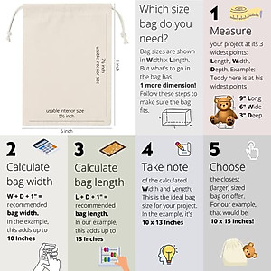 PALTERWEAR Drawstring Bags Bulk Wholesale - Pack of 100 - Size 6 x 8 (Natural Cotton - Double Drawstring)