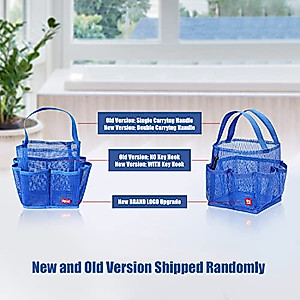 Jovilife Hanging Mesh Shower Caddy tote portable,Toiletry tote college shower caddy tote, 8 Pouch 7 INCH, Shower Caddy Dorm tote, caddy mens,Travel Shower Caddy, toiletry oragnizer (Blue)