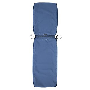 Classic Accessories Ravenna Water-Resistant Patio Chaise Cushion Cover, 80 x 26 x 3 Inch, Empire Blue, Patio Furniture Cushion Covers