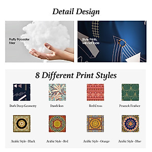 Daneey 3-in-1 Floor Sofa Convertible Chair Bed Large Floor Pillow Floor Couch for Adults Chair Bed Sleeper for Living Room Bedroom Apartment, 2 Sets, Blue Feather