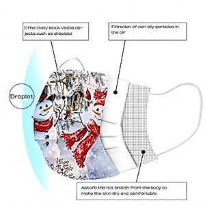Adults Disposable Face_Mask,Christmas Cloth Covering,No Washable, Lightweight Breathable and Mouth Guards Balaclava