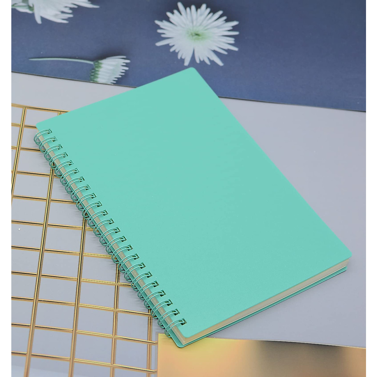 Yansanido Spiral Notebook, 4 Pcs 8.3 Inch x 5.9 Inch A5 Thick Plastic Hardcover 7mm College Ruled 4 Color 80 Sheets -160 Pages Journals for Study and Notes (4)