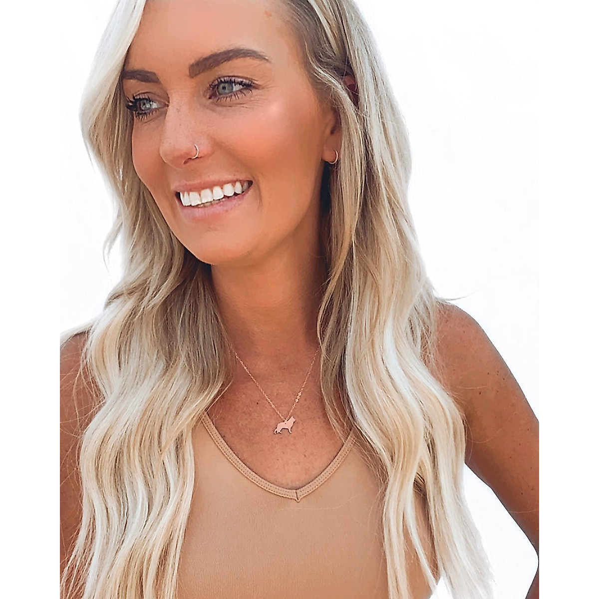 Sterling Silver 14k Gold/Rose Gold Necklace, Rottweiler, Great Dane, Pitbull, Border Collie, German Shepherd, Australian Shepherd, Doberman, Cocker Spaniel, Sterling Silver, No Gemstone