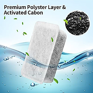 Charcoal Water Filter Replacement, Dog Cat Water Bowl Filter Pet Water Filter Fit for Gravity Waterer Bowls Pack of 8