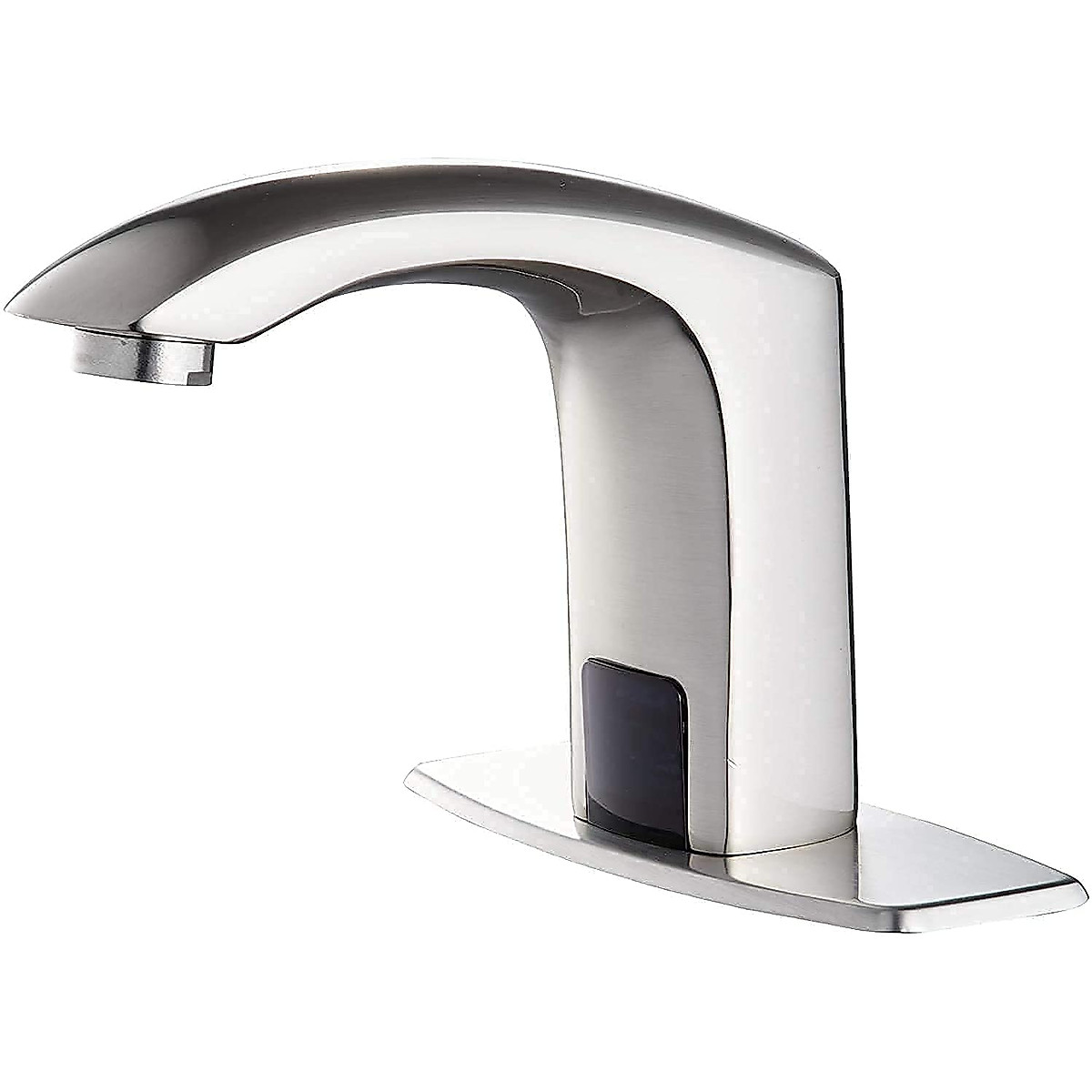 Automatic Sensor Touchless Bathroom Sink Faucet Hands-Free Bathroom Sink Faucet with Overflow Drain Aerator Bath Tub Lavatory Vanity Brushed Nickel Commercial One Hole Brass Basin Mixer Tap