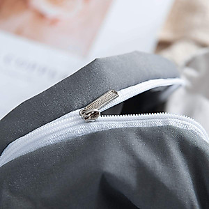 JOHNPEY Duvet Cover Queen (1 Duvet Cover+2 Pillow Shams),Soft Washed Microfiber Bedding Set with Zipper Closure,No Comforter