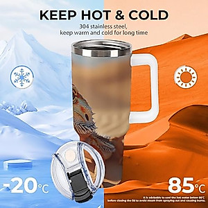 Bearded Dragon in Desert Insulated Tumblers with Handle Stainless Steel Coffee Mug Funny Travel Cup with Lid Straw 40oz