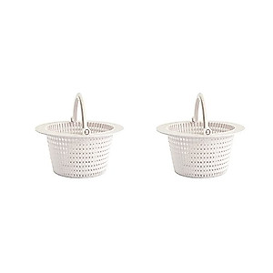 FibroPool Swimming Pool Skimmer Basket with Handle (2 Pack) Replacement Strainer for Leaves and Debris - Compatible with Above Ground Pools