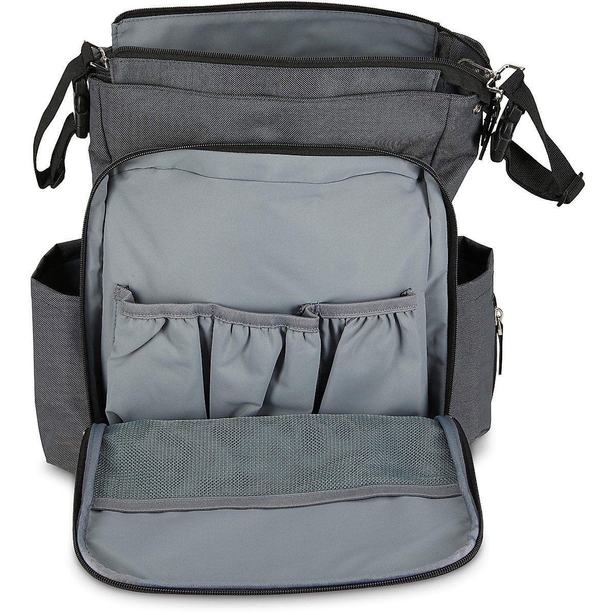 GOODGEAR Baby Diaper Backpack, Large Travel Bag for Mom or Dad with Stroller Straps and Changing Pad - Waterproof Large Capacity Overnight Back Pack with Big Pockets and Compartments, Grey