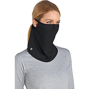 Coolibar UPF 50+ Men's Women's Vermilion UV Layered Mask - Sun Protective (One Size- Black)