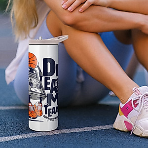 AGH 15 oz Sublimation Tumblers with Handle Lid and Splash-Proof Lid, 4 Pack Kids Sublimation Straight Skinny Tumblers, Stainless Steel Double Wall Vacuum Tumbler for DIY Gift