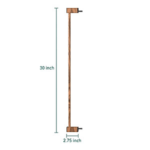 Babelio Metal Baby Gate with Wood Pattern, 26-43" Easy Install Pressure Mounted Dog Gate, No Drilling, No Tools Required, Ideal for Stairs and Doorways, with Wall Protectors and Extenders