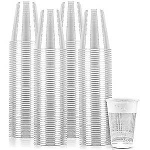 TashiBox 12 oz clear plastic cups - Disposable cold drink party cups (200)